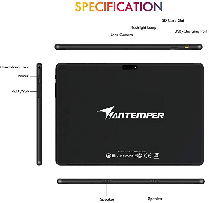 ANTEMPER 10 Inch Tablet Android 9.0 Pie